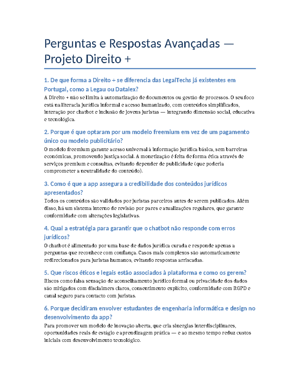 Perguntas Desafiantes sobre a App Direito 1: Inovação e Ética - Studocu