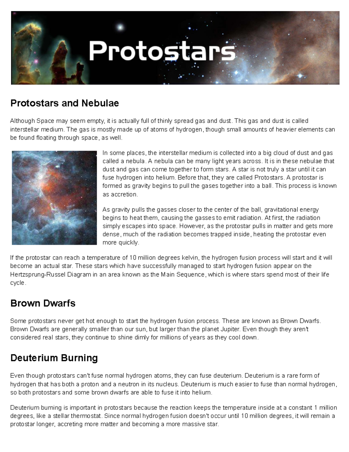 Protostars and Nebulae: Formation and Characteristics of Stars - Studocu