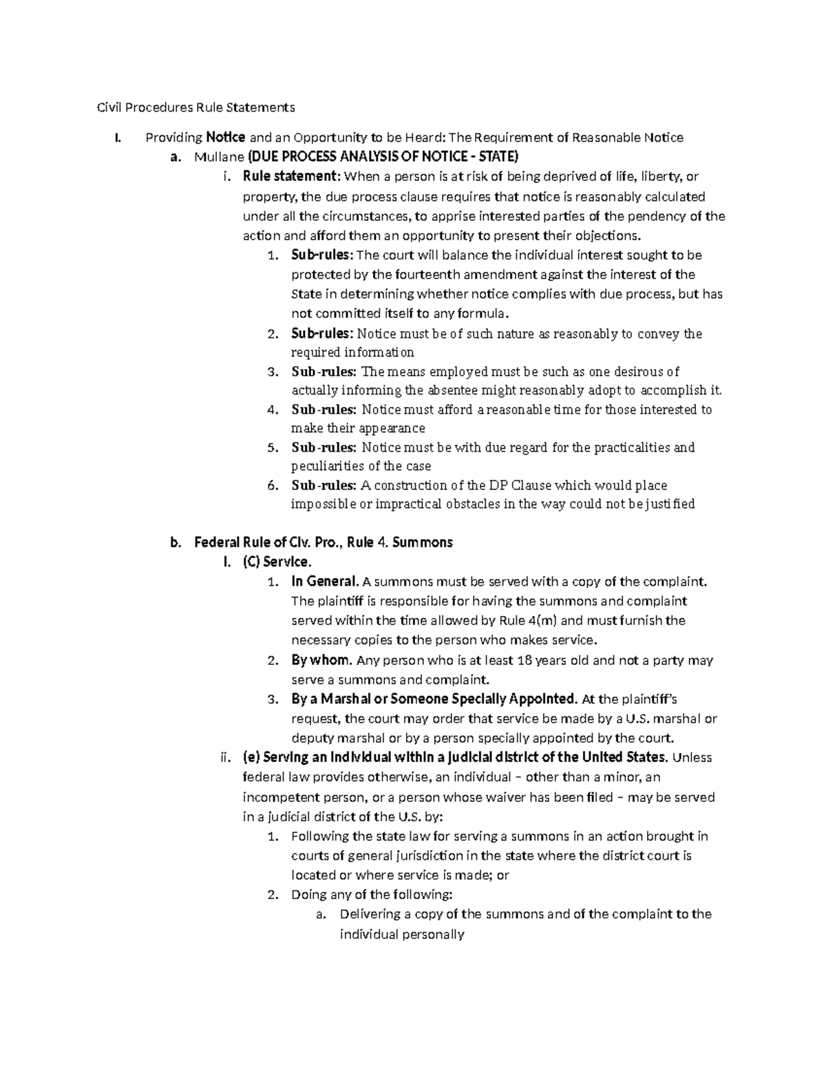 CIV 101: Civil Procedures Rule Statements - Key Concepts & Analysis ...