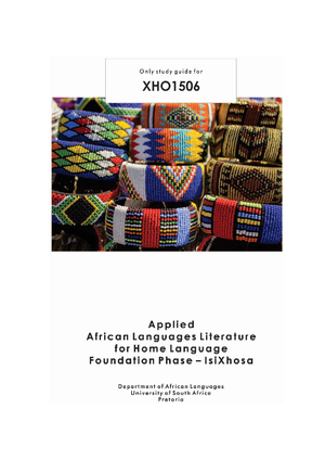 [Solved] Iintsomi zesi xhosa - Bed foundation phase (XHO1505) - Studocu