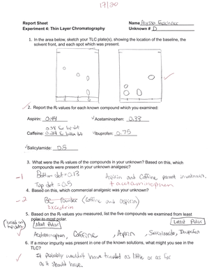 Chem Pre-lab 5 - This is for the organic chemistry I lab. - Pre-lab ...