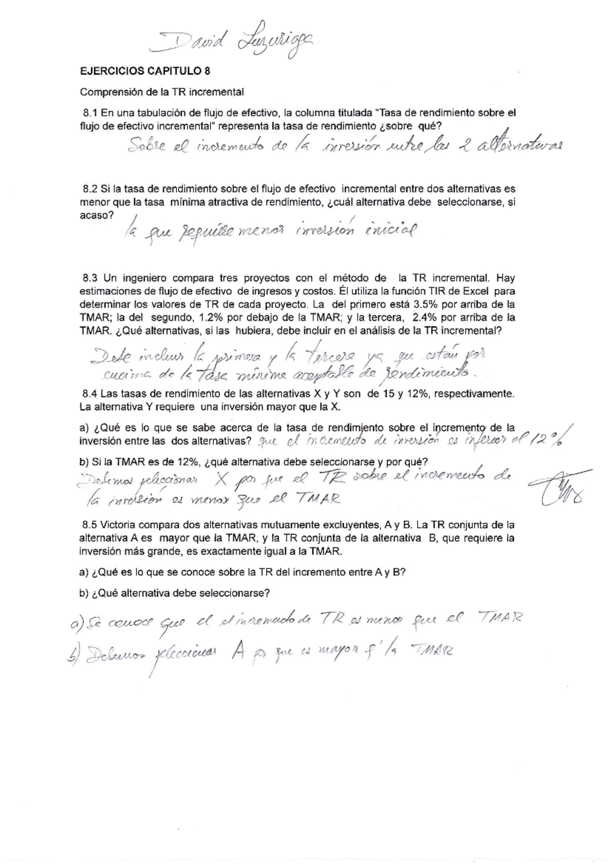 Ejercicios Resueltos de la TR Incremental - CAP 8 (TMAR) - Studocu