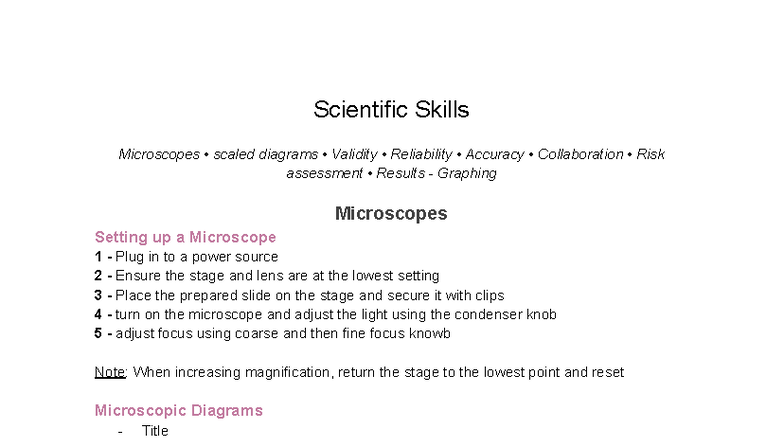 Scientific Skills: Validity, Reliability, and Accuracy in Experiments ...