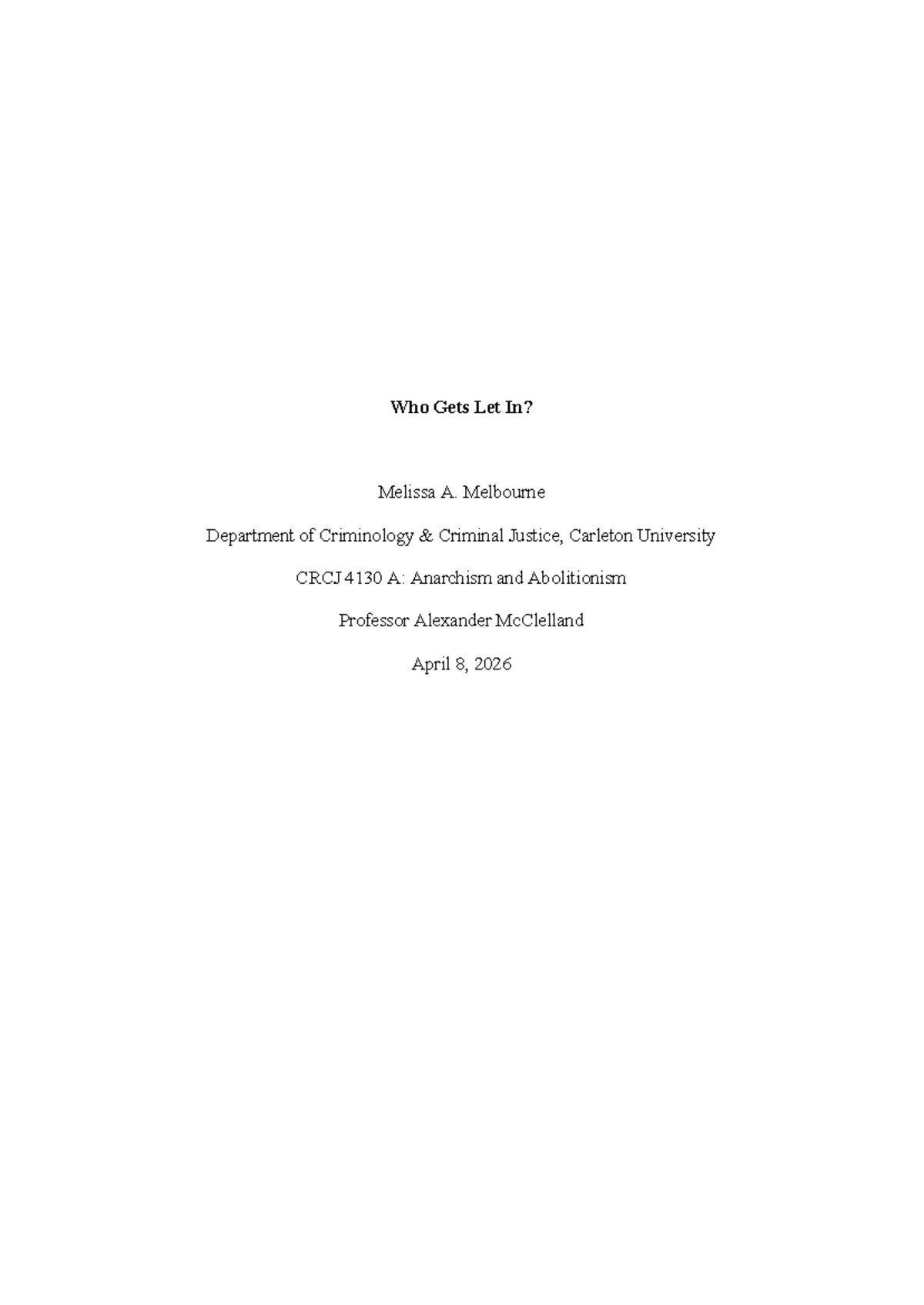 CRCJ 4130 A: Analyzing Black Anarchism and Inclusivity Challenges - Studocu