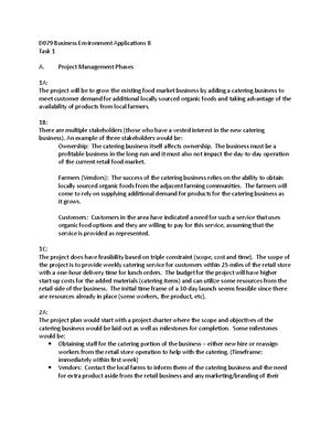 D079 TASK 1 - Passed on first try - D079 RNM1 or BXM1 - Business ...