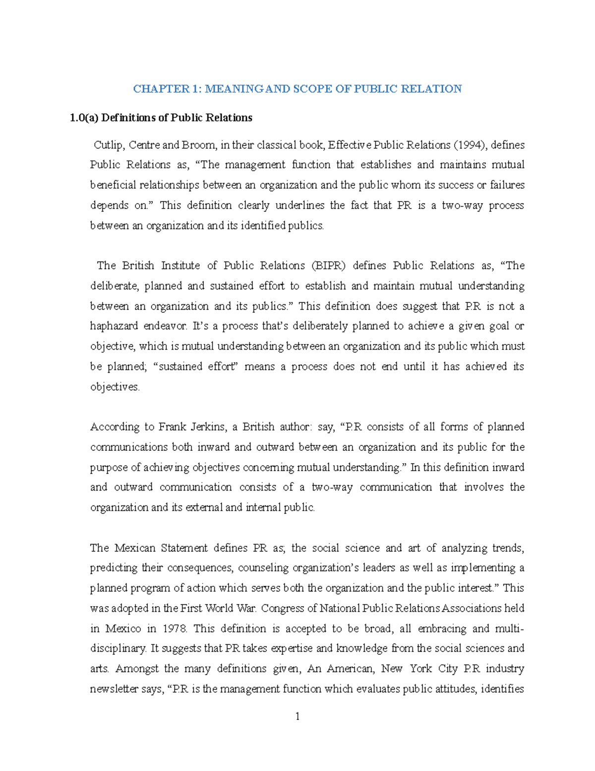 Understanding the Meaning and Scope of Public Relations (PR 101) - Studocu