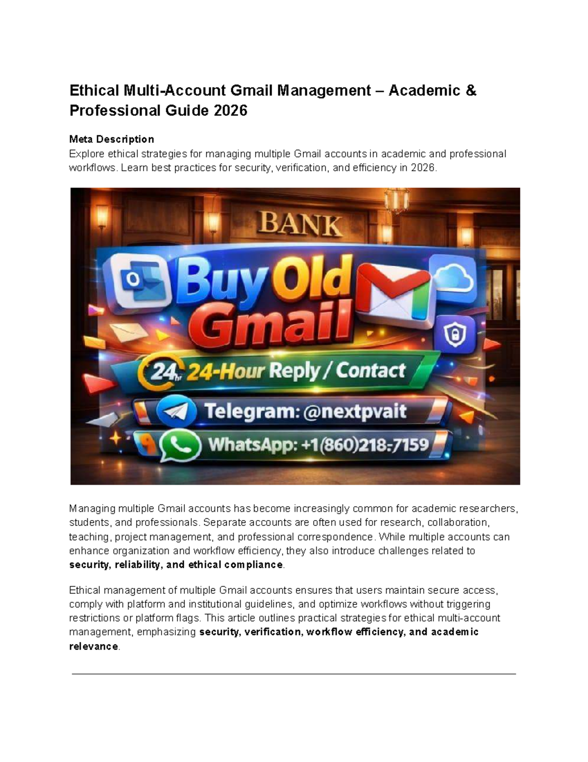 Ethical Gmail Management Strategies for Academics & Professionals 2026 ...