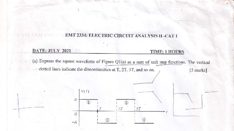 EMT 2334: ECA II - CAT 1 Questions & Analysis Techniques - Studocu