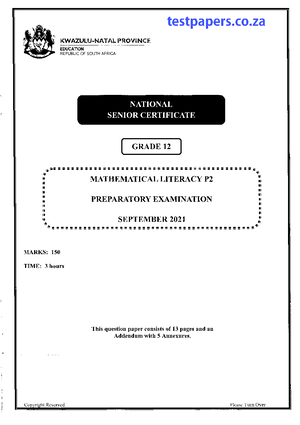 2023 Grade 12 Maths June Paper 1 - Province of the EASTERN CAPE ...