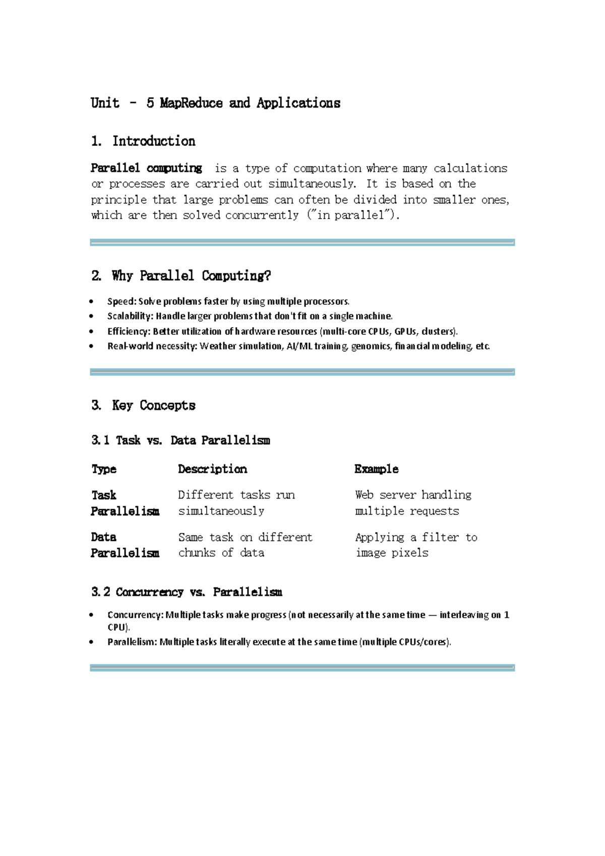Unit 5 - MapReduce and Parallel Computing Applications Notes - Studocu