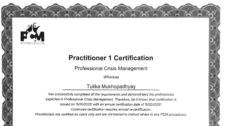 FM ASSOCIATION Practitioner 1 Certification in PCM - Tulika ...