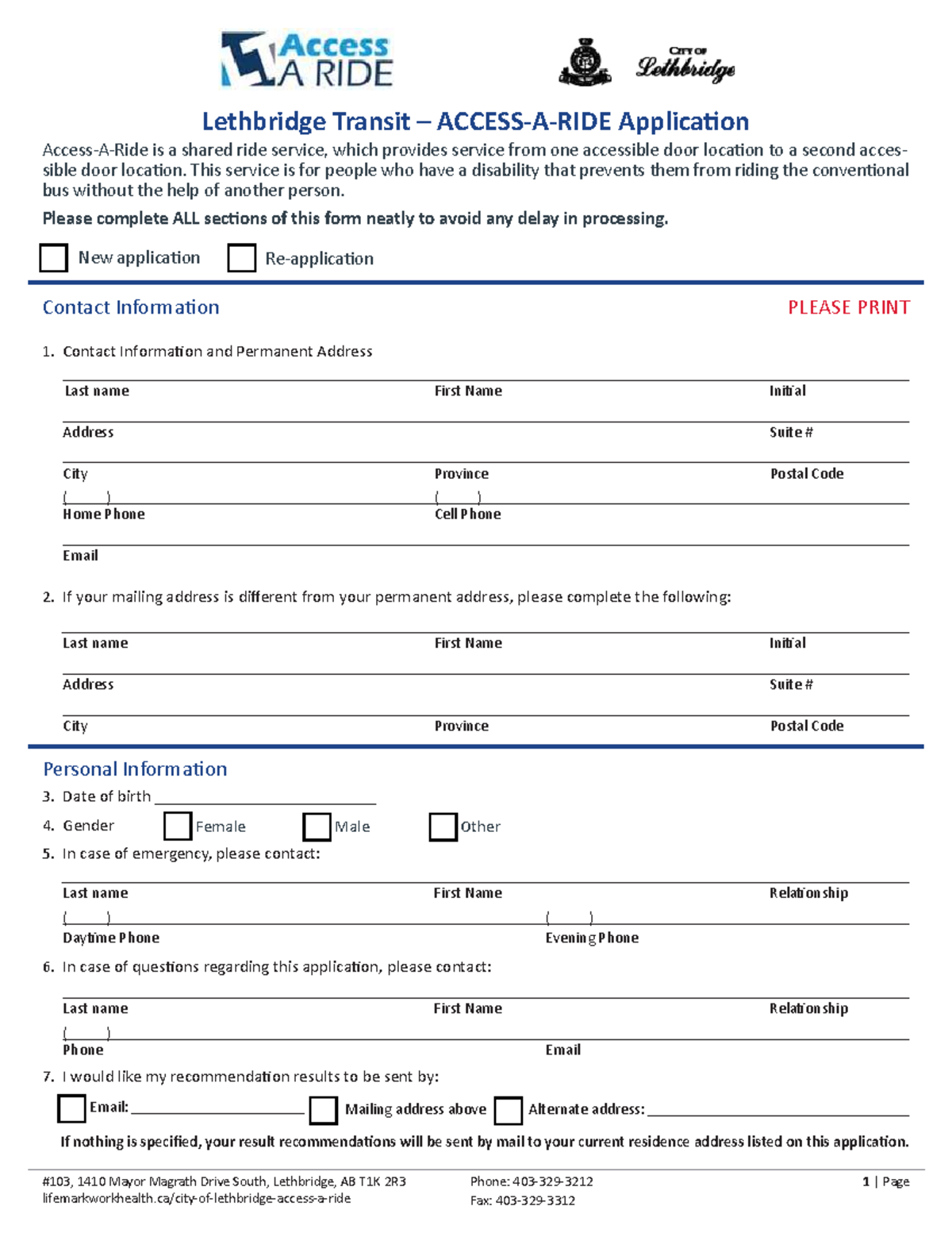 Lethbridge Transit AAR Application - Form Details Dec 15, 2023 - Studocu