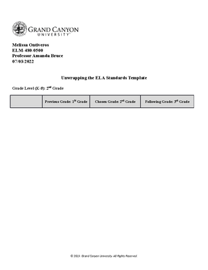 ELM-480 Benchmark Literature Assessment Plan: Strategies for Educators - Studocu