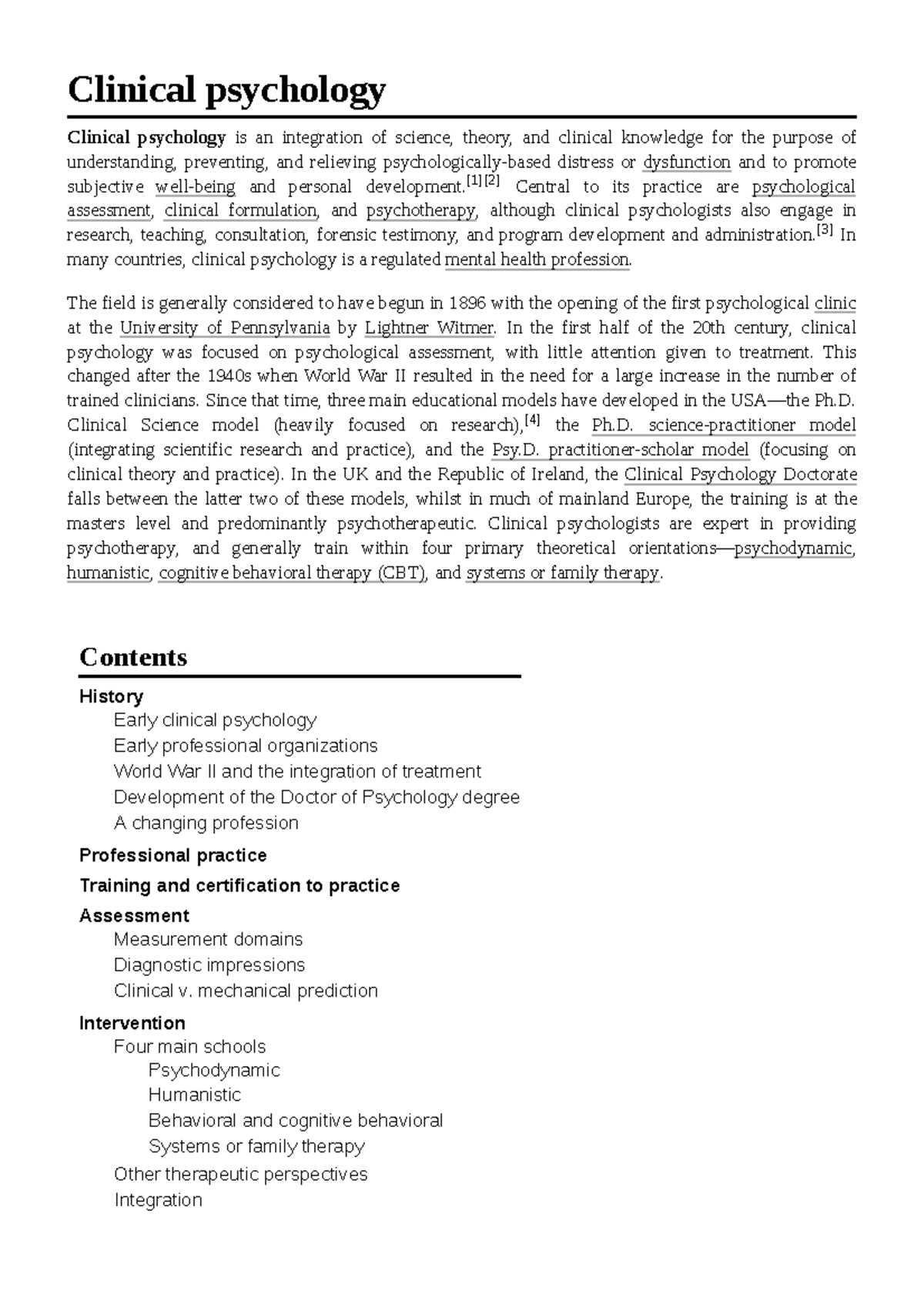 Clinical Psychology Comprehensive Summary And Key Insights Studocu