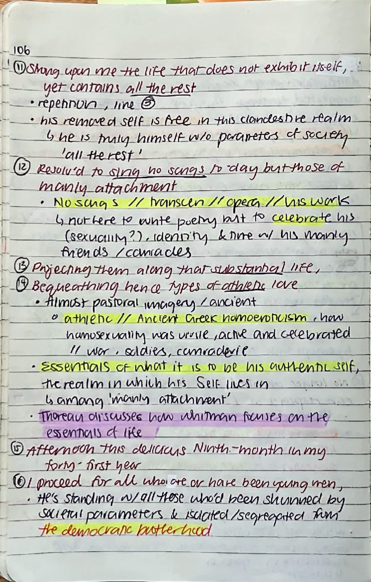 Walt Whitman Notes: Insights and Themes - Part 3 - Studocu