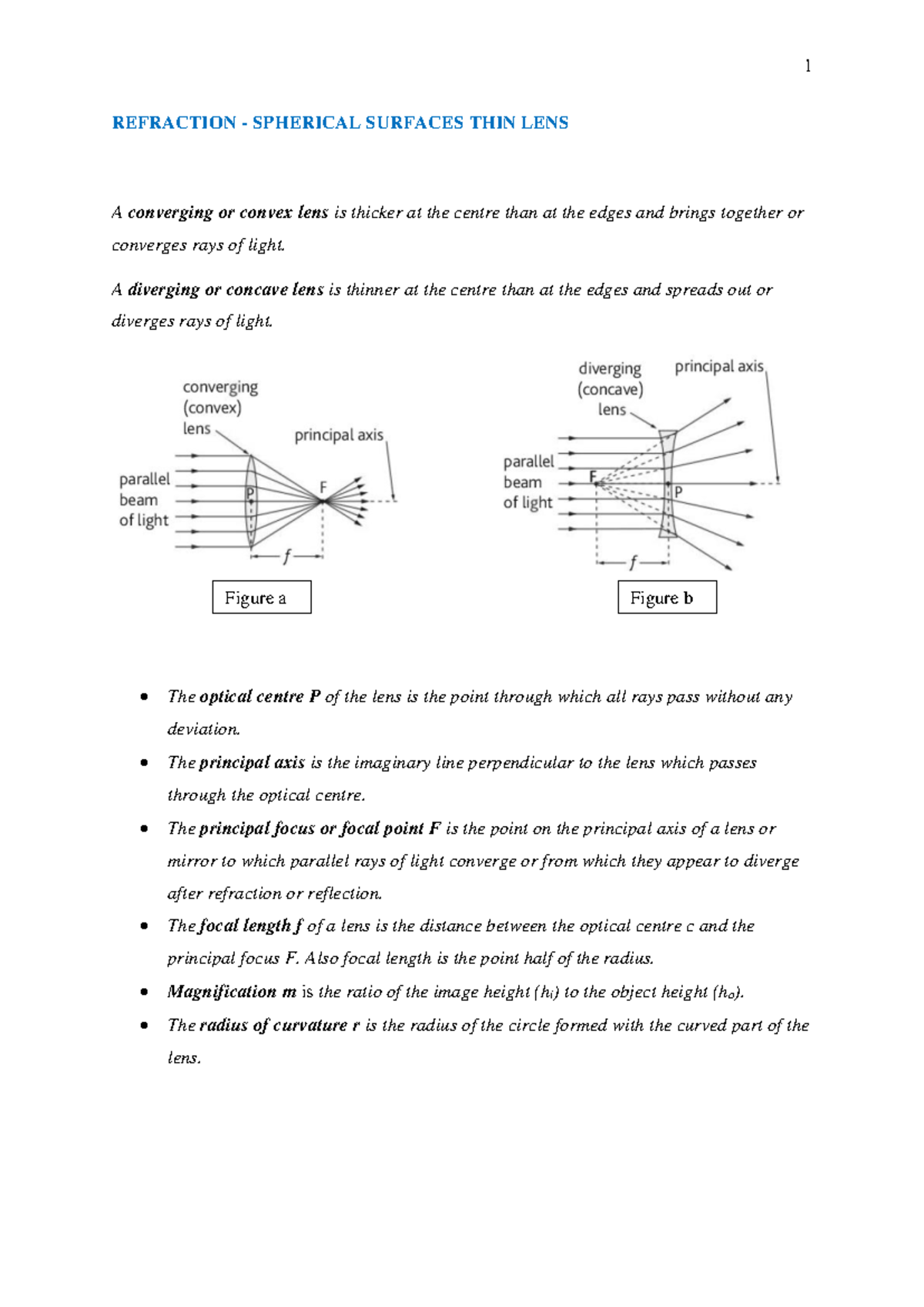 Refraction and Lens Formulas - MEDC 0502 Lecture Notes 2023-24 ...