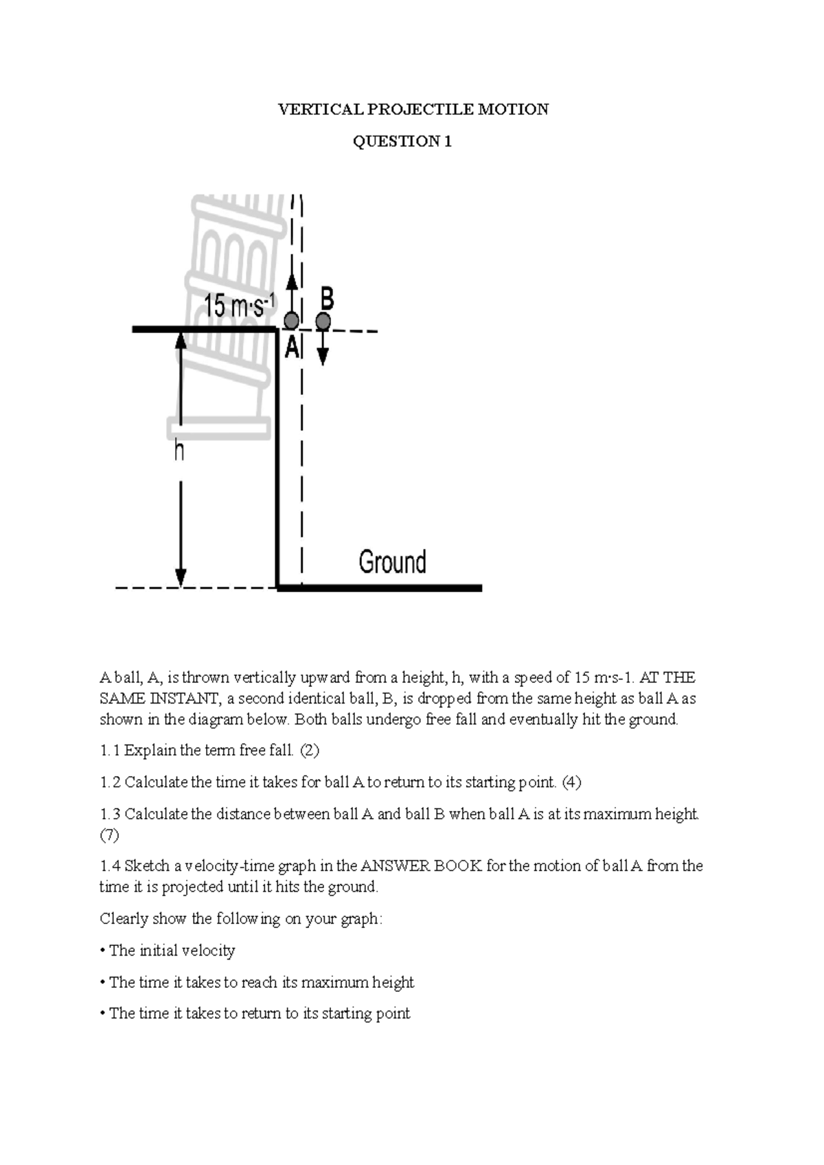 Vertical Projectile Motion: Comprehensive Study Guide for Physics 101 ...