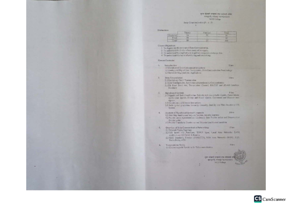 DC Notes: Data Communication Concepts and Evaluation (NCIT) - Studocu