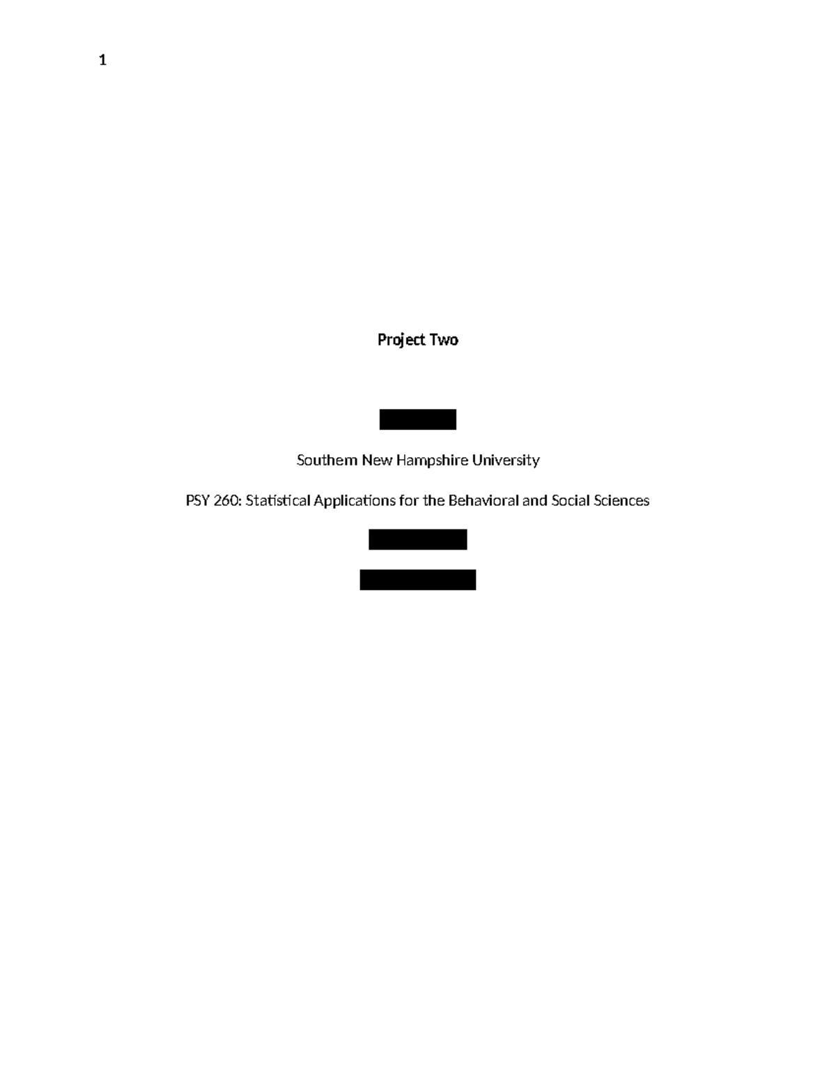 PSY260 Project Two - Statistical Applications Overview - Studocu