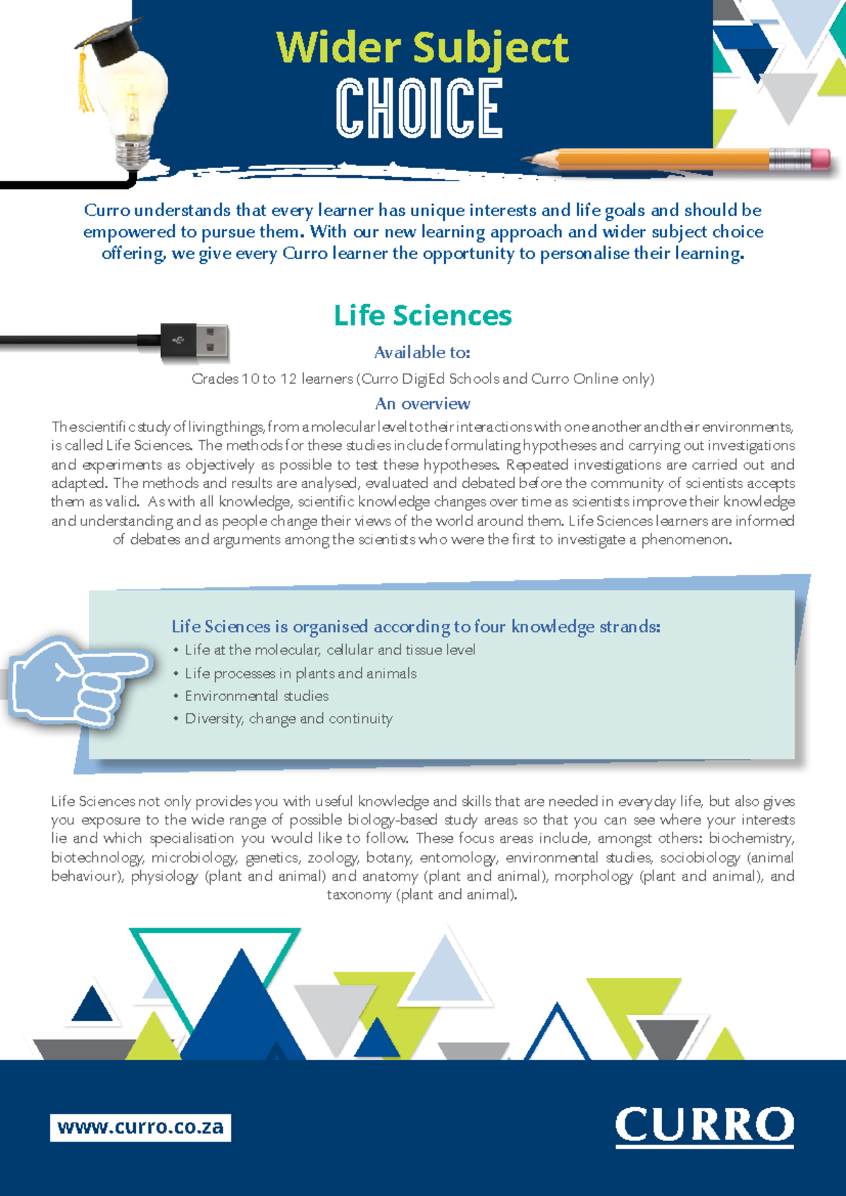 Life Sciences Overview for Grades 10-12 Learners - One Pager - Studocu