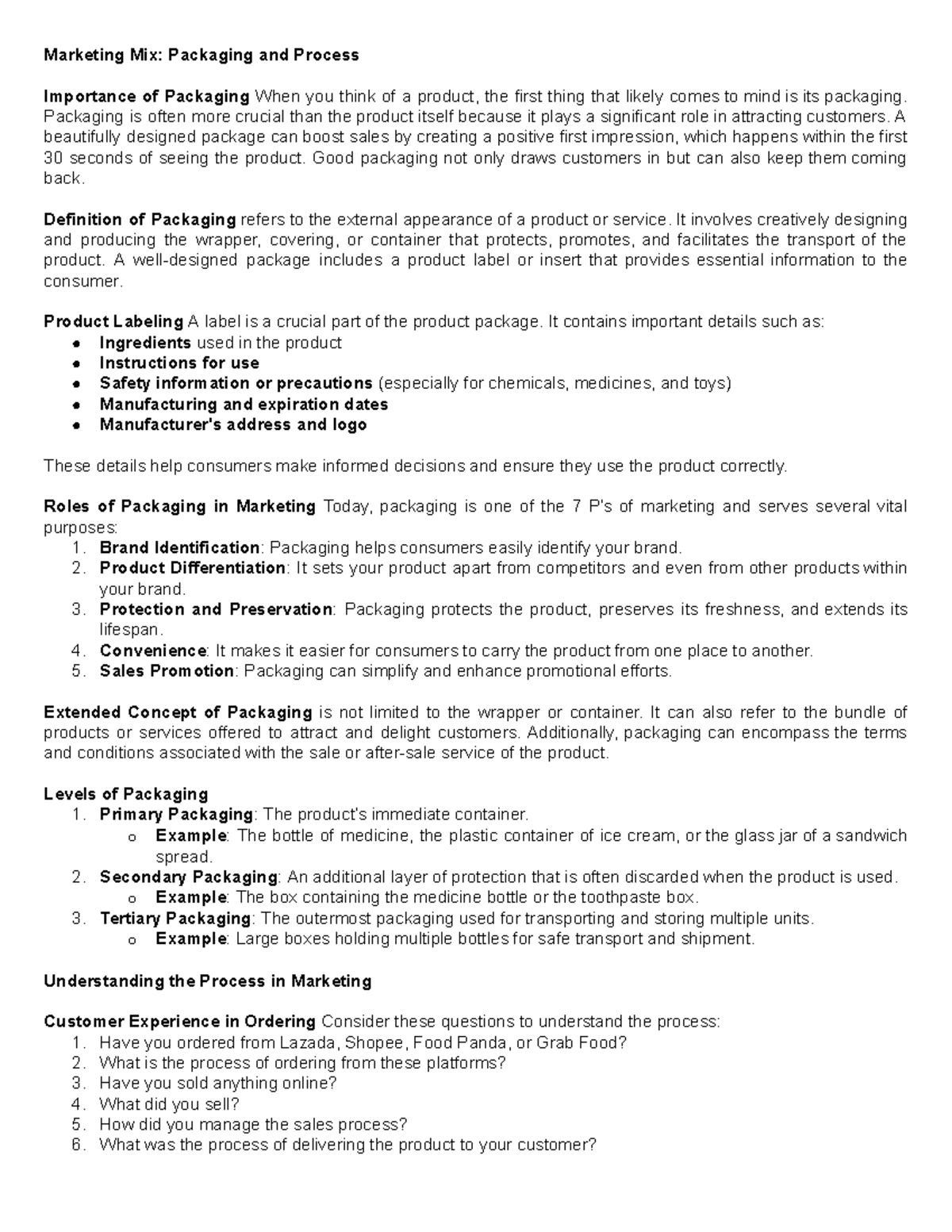 010 Marketing Mix Packaging and Process - Marketing Mix: Packaging and ...