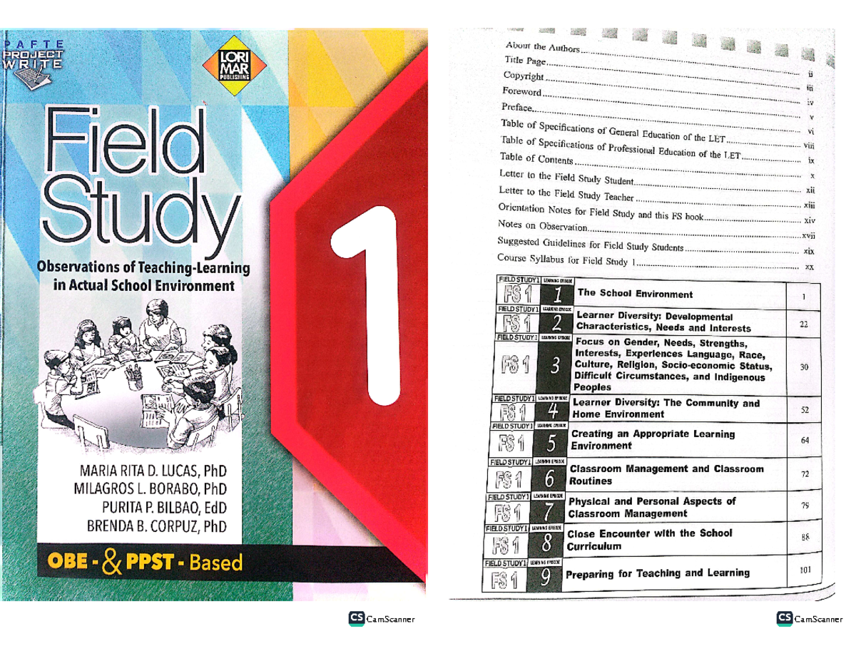 Field Study 1 Final Exam Notes - LET Documentation Guide - Studocu