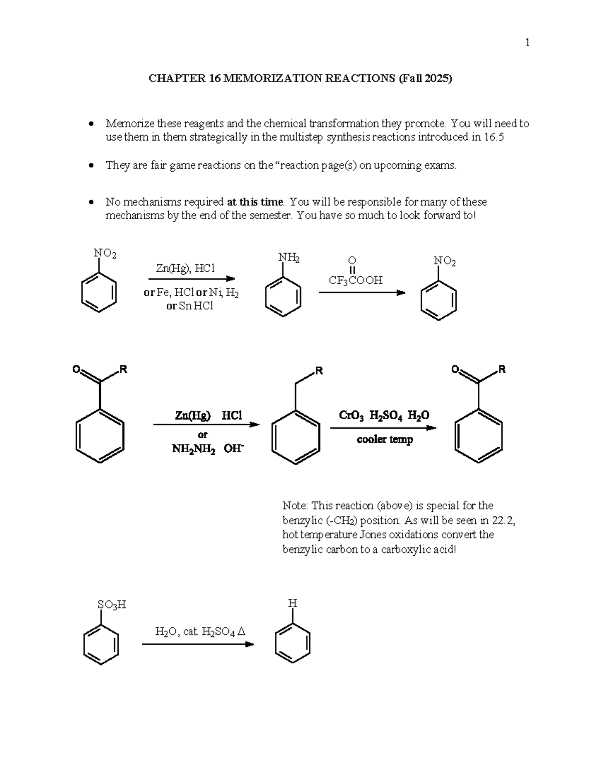 CH 16 Memorization Reactions Handout (Fall 2025) - Studocu