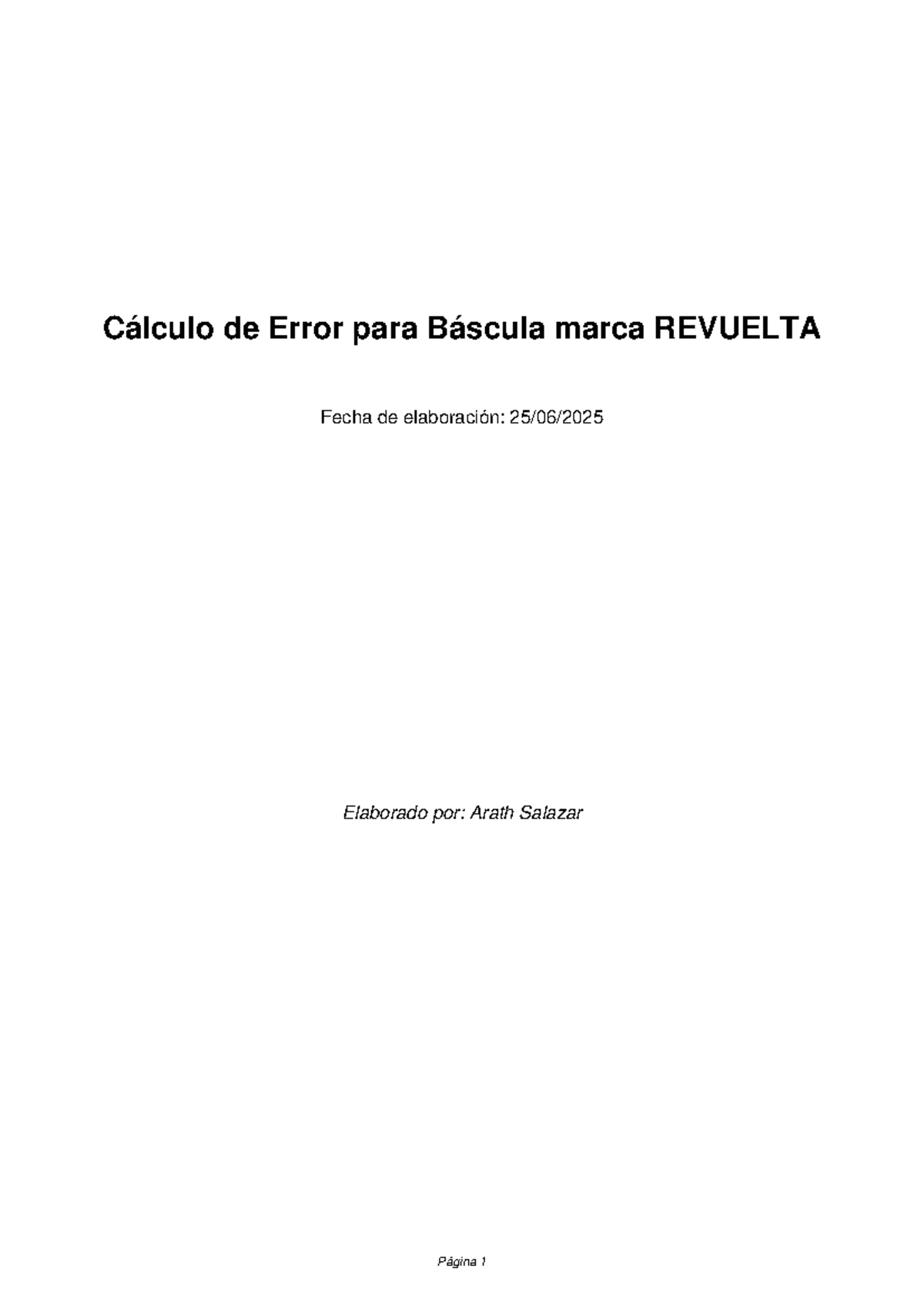 Cálculo de Error Máximo Permitido para Báscula REVUELTA - Studocu
