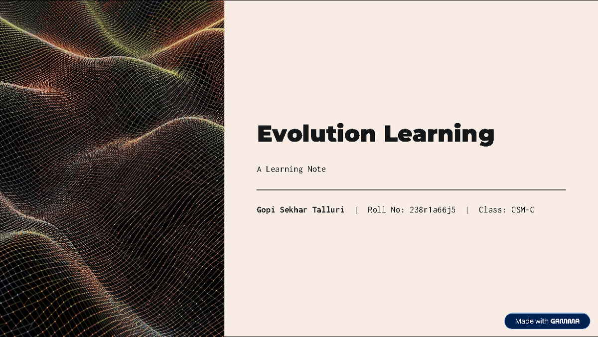 Evolution Learning: A Comprehensive Note on ERL Concepts - Studocu