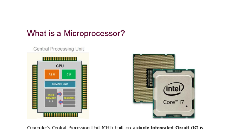 The Microprocessor - Notes on CPU Architecture and Functionality - Studocu