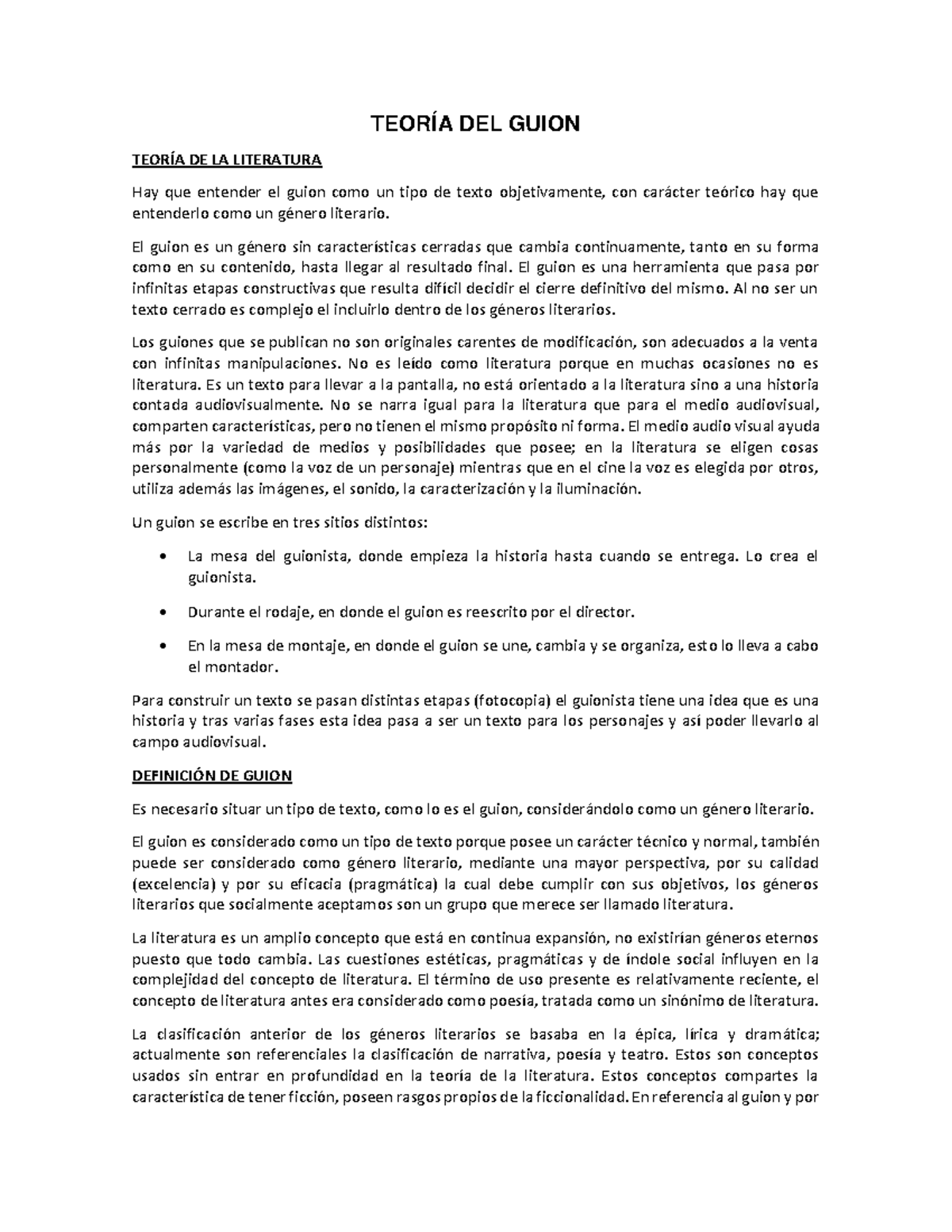Teoría del Guion: Análisis y Funciones en la Literatura Audiovisual ...