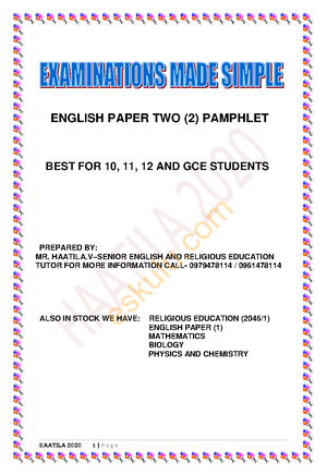 CSEC POA- Paper 2 Jan 2022 - ‘‘’’Barcode Area”” C A R I B B E A N E X A ...