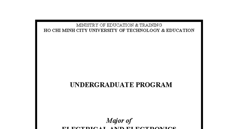 Electrical and Electronics Engineering Curriculum Overview (EEET 2016 ...