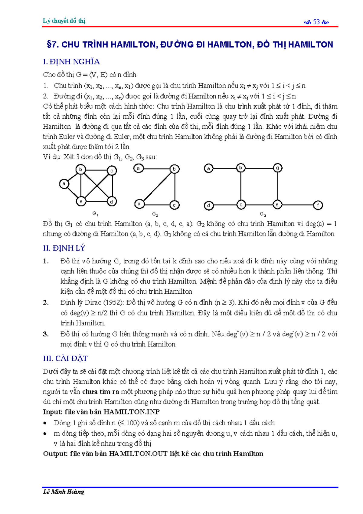 Chu Trình và Đường Đi Hamilton - GPT Course Code 2023 - Studocu