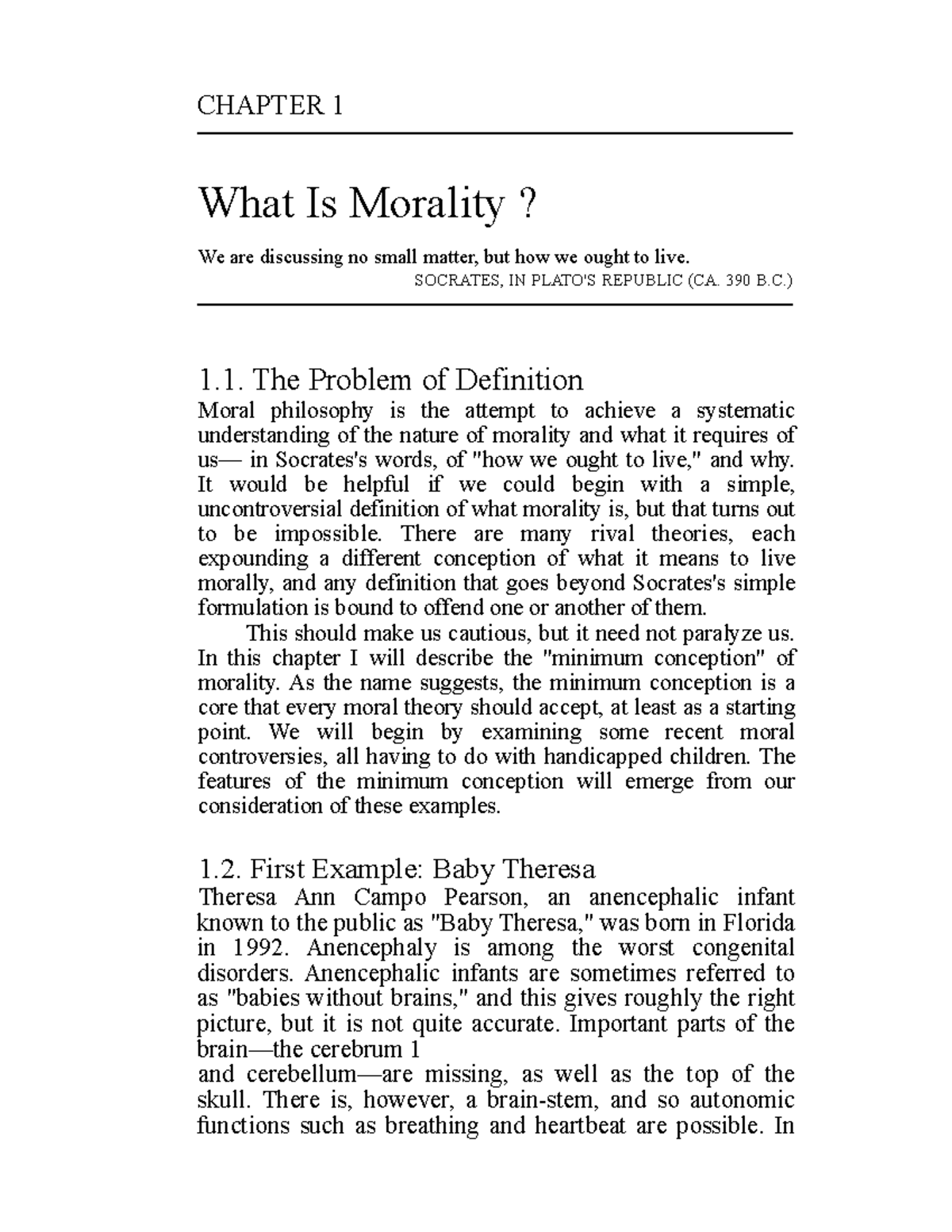Rachels-chapters-1 - The Elements of Moral Philosophy - CHAPTER 1 What ...