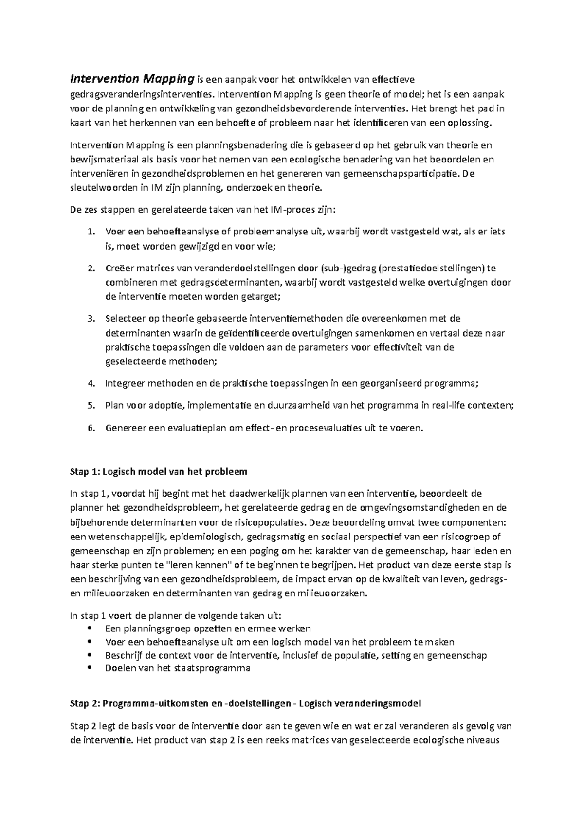 Intervention Mapping: Een Stapsgewijze Aanpak voor ...