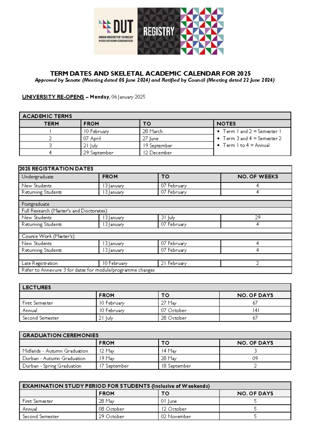 2025 Academic Calendar & Term Dates Overview - Studocu