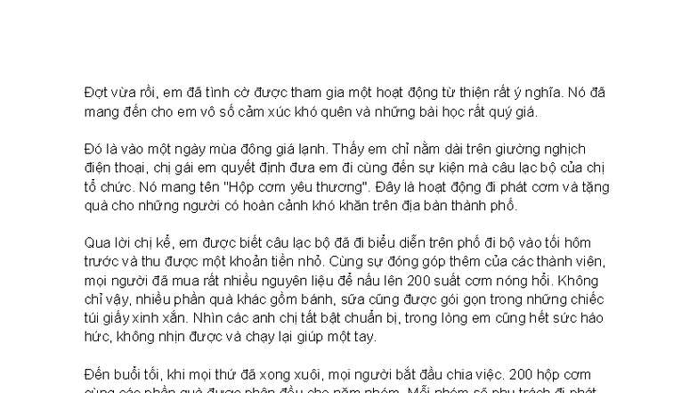 Document 14 - Vvgd - Đợt vừa rồi, em đã tình cờ được tham gia một hoạt ...