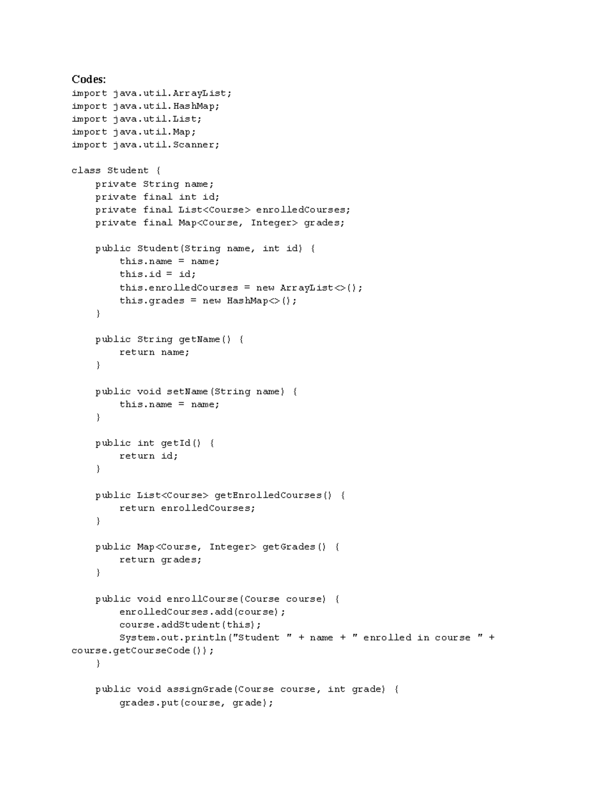 Java Programming Assignment 5: Student and Course Management System - Studocu