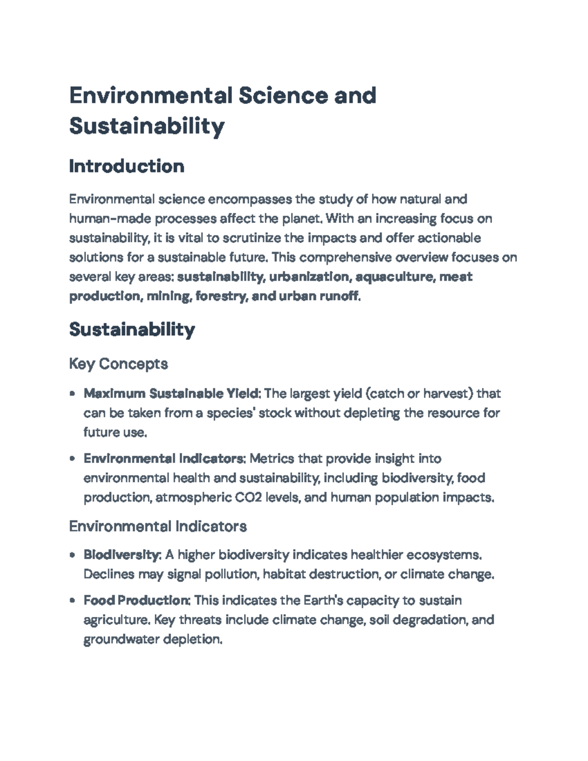 Environmental Science & Sustainability: Key Concepts and Strategies ...