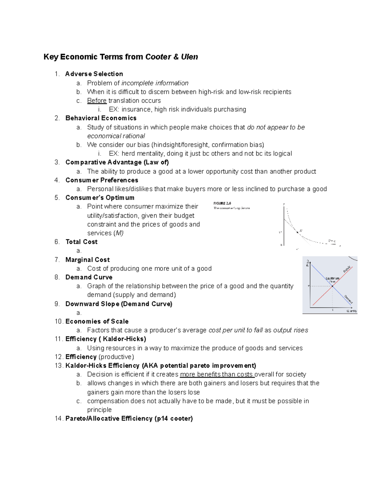 Key Economic Terms for PP101 Midterm Review: Concepts & Graphs - Studocu