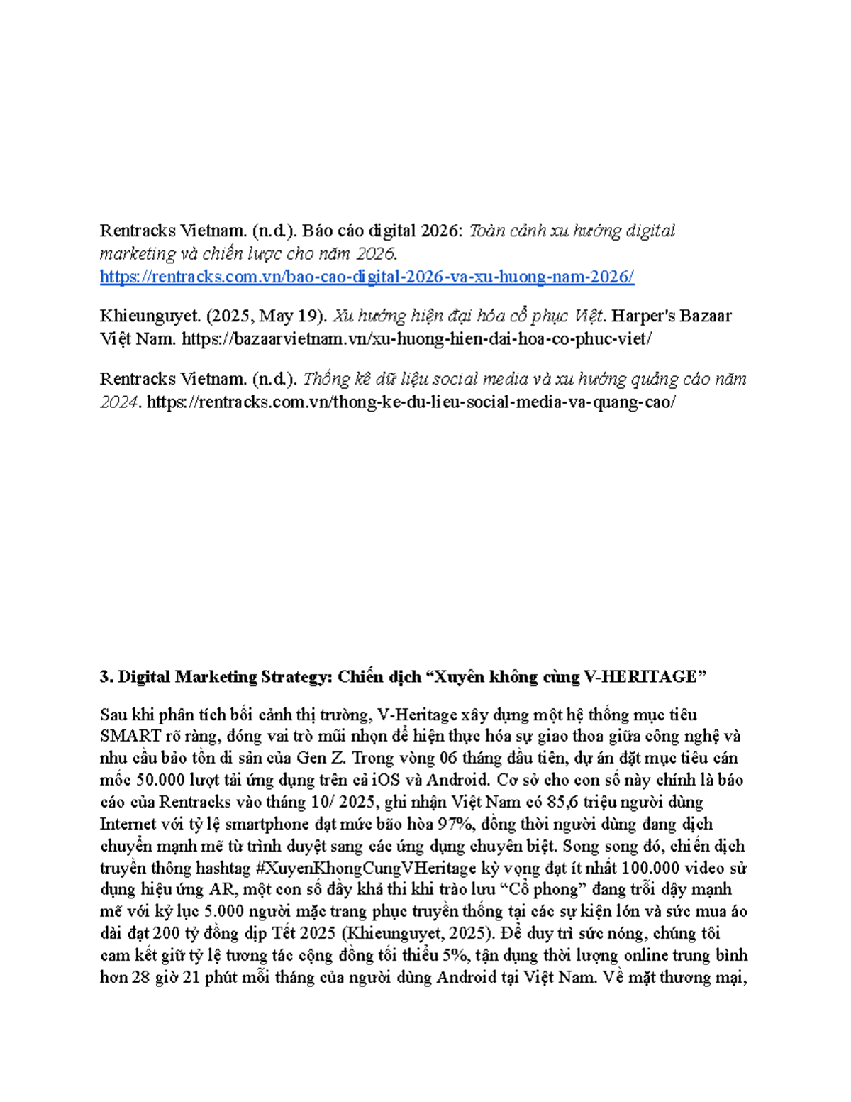 Digital Marketing Strategy for V-Heritage: Trends & Goals 2026 - Studocu