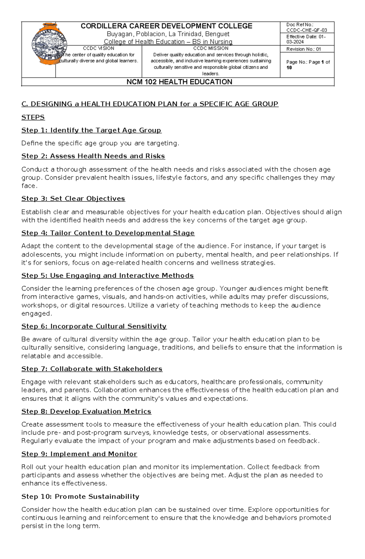 Developmental Stage of the Learner - CORDILLERA CAREER DEVELOPMENT ...