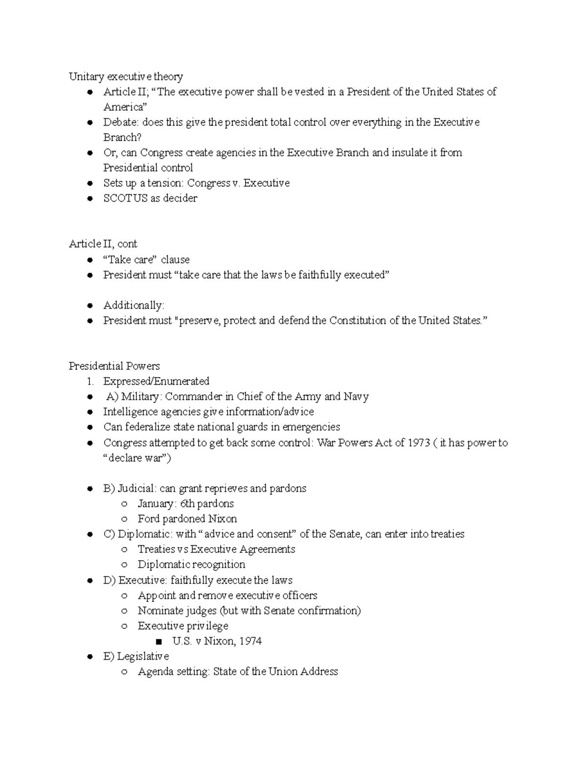 A Comprehensive Overview of Presidential Powers & U.S. Judiciary (POL ...