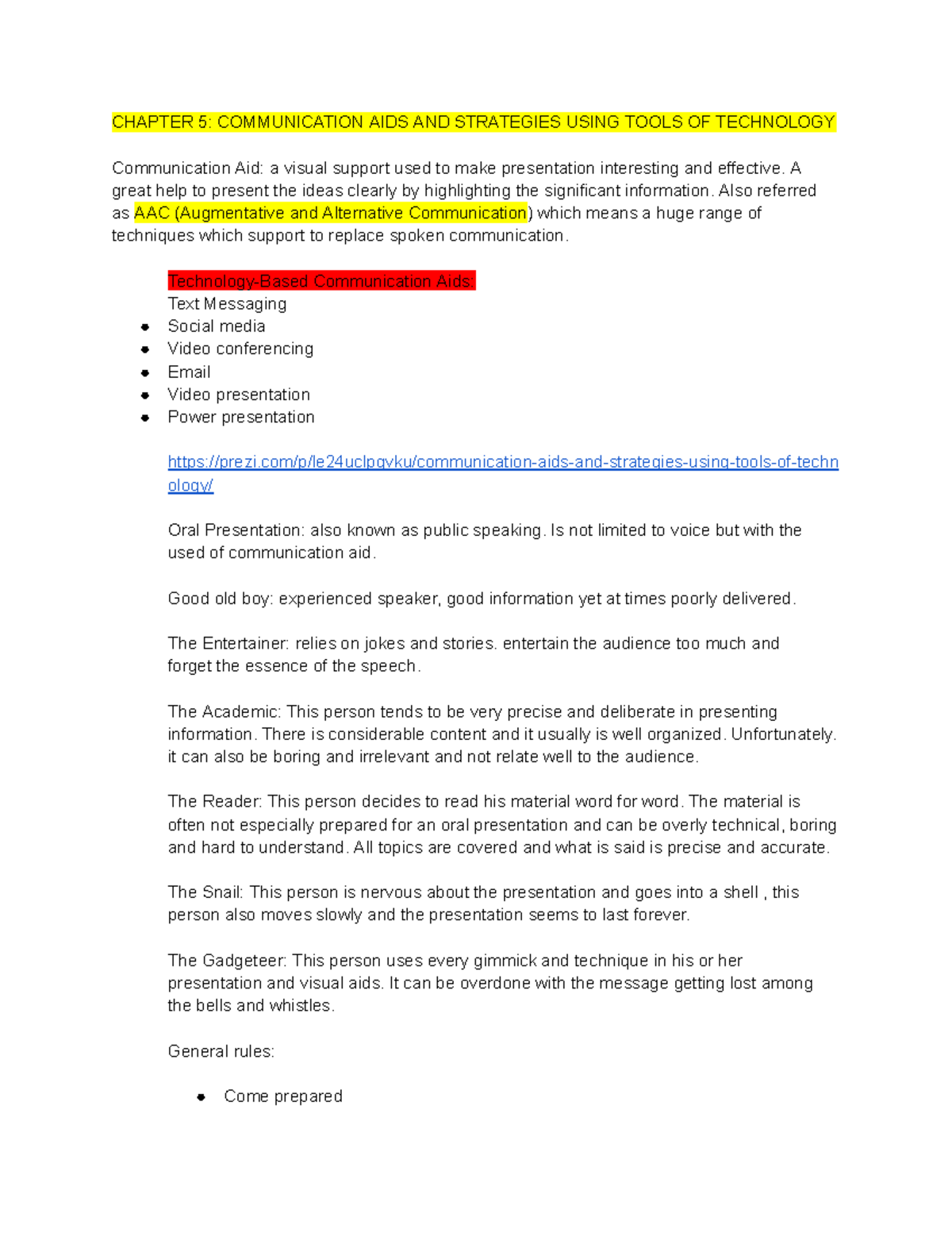 Communication Aids & Strategies in Pur Comm (Purcom) - Chapter 5 Notes ...