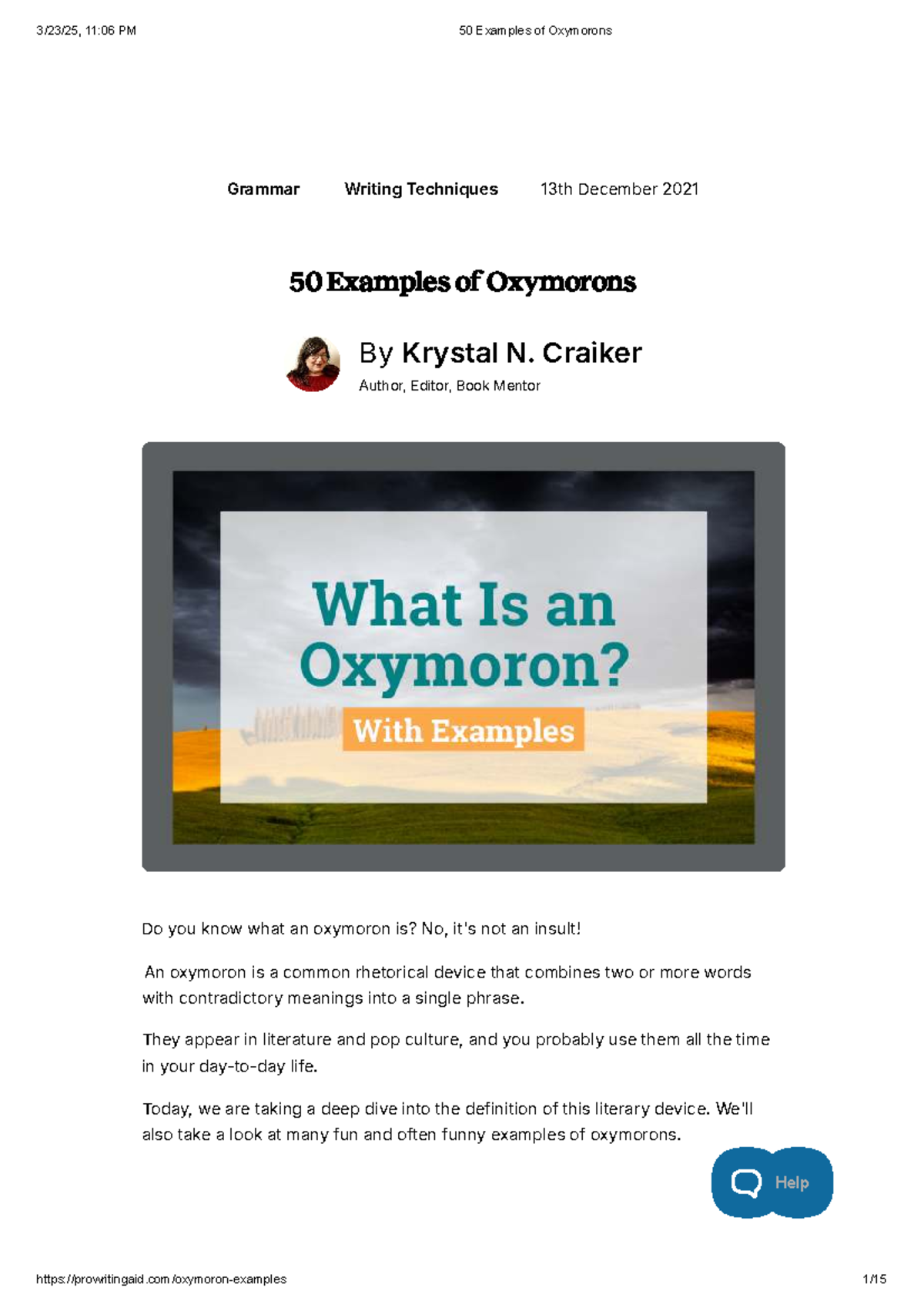 50 Examples of Oxymorons: Understanding Contradictory Phrases - Studocu