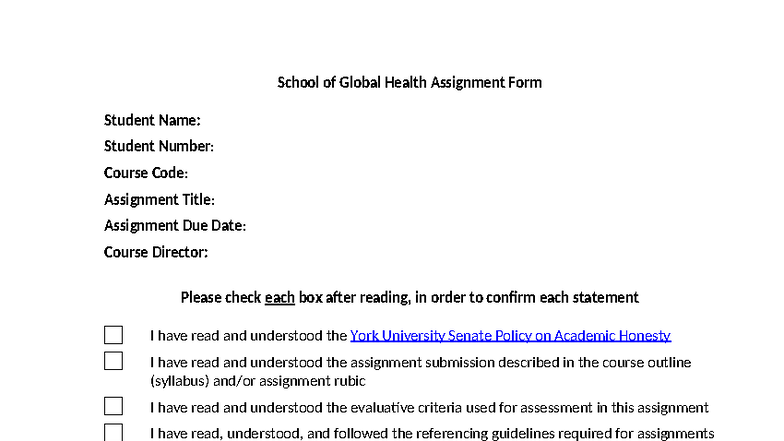 GH1010 Assignment Attachment Form: Academic Integrity Confirmation ...