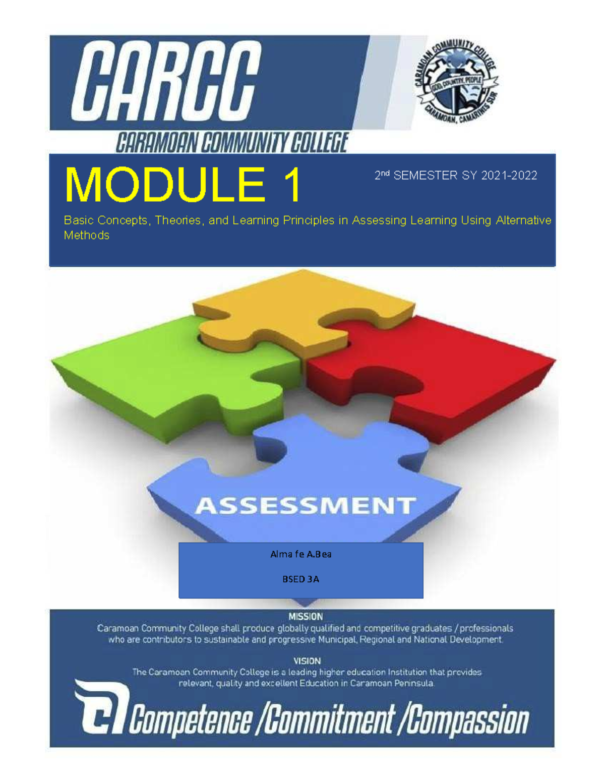 Assessment in Learning 2 (Prof Ed 9) Module 1 answer - MODULE 1 2 nd ...