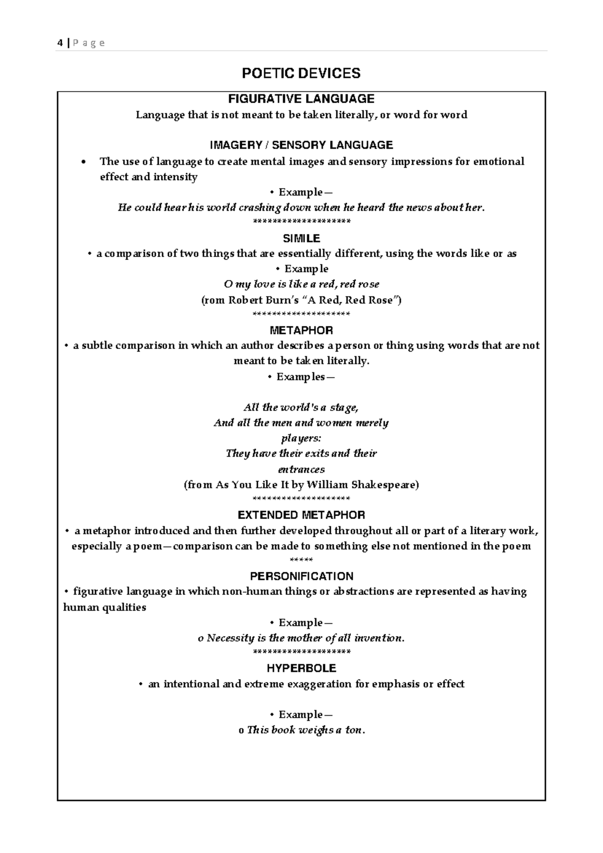 New Poetry Guide 2023: Key Literary Devices for Analysis - Studocu