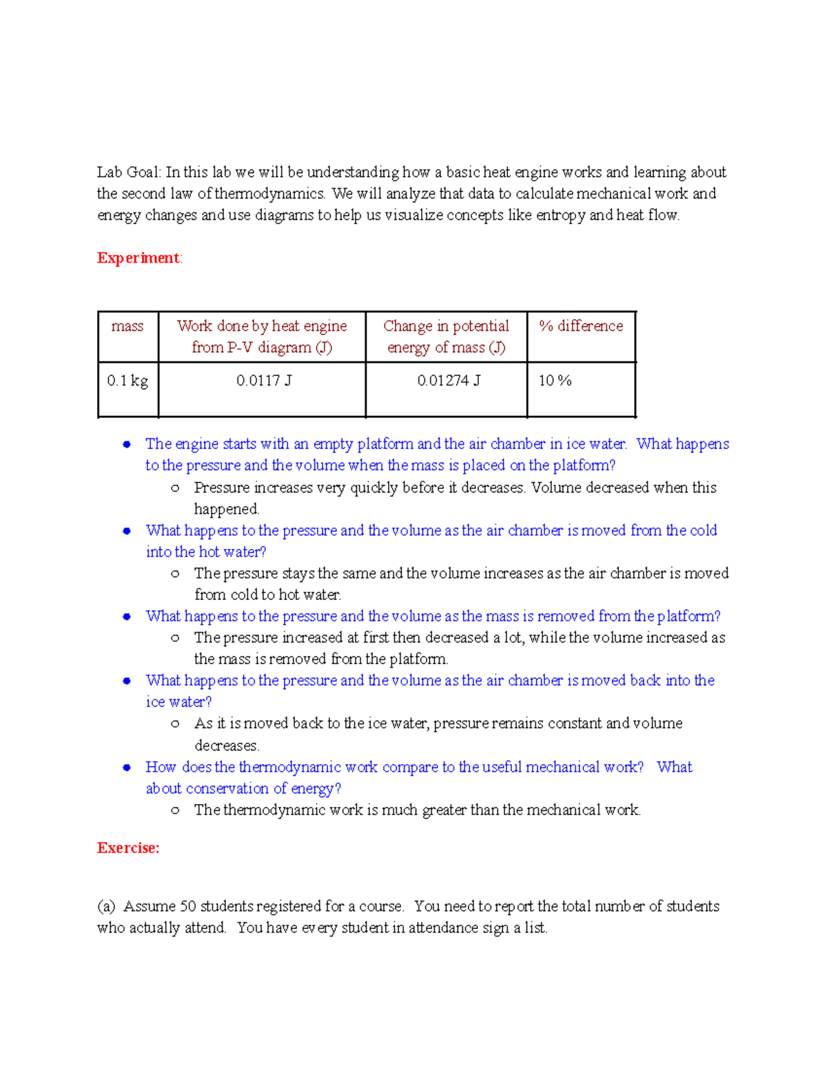 Lab 10 Phys 221 - Understanding Heat Engines & Thermodynamics Concepts ...
